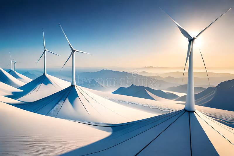 Panoramic View of Wind Farm with High Wind Turbines Stock Image - Image ... Panoramic View of Wind Farm with High Wind Turbines Stock Image - Image ...