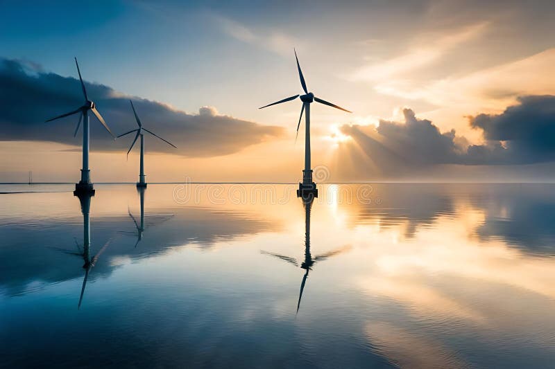 Panoramic View of Wind Farm or Wind Park, with High Wind Turbines for ... Panoramic View of Wind Farm or Wind Park, with High Wind Turbines for ...
