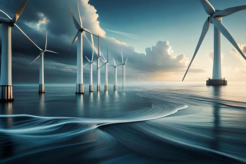 Panoramic View of Wind Farm or Wind Park, with High Wind Turbines for ... Panoramic View of Wind Farm or Wind Park, with High Wind Turbines for ...