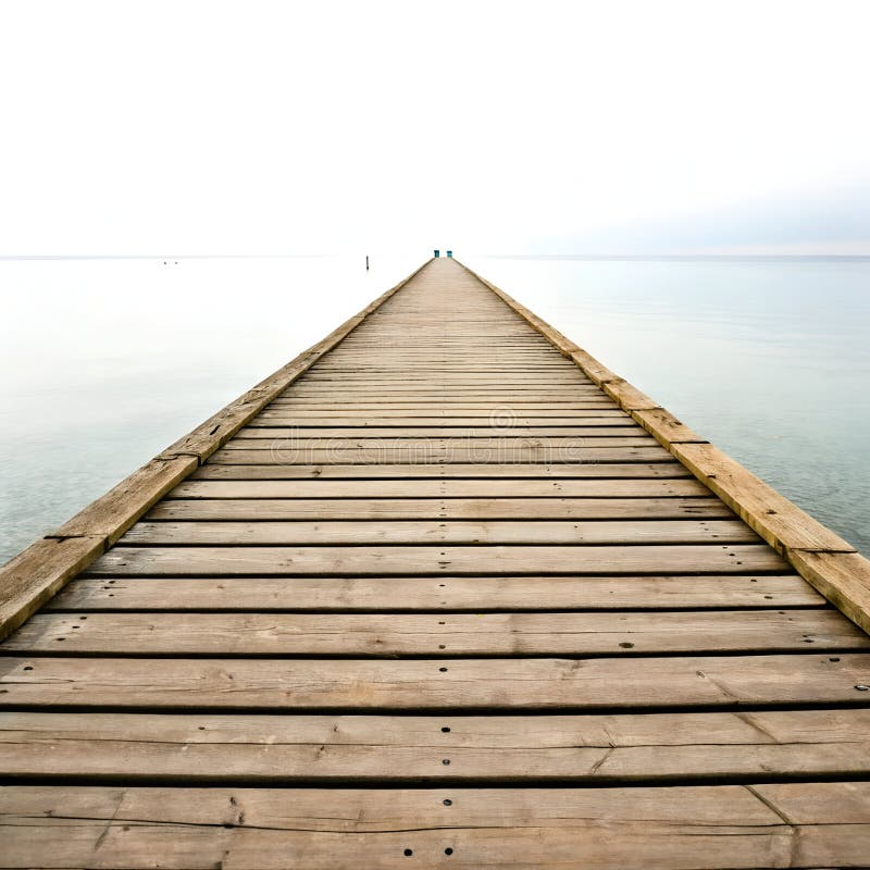 Panoramic View of Wooden Pier Isolated on White Background Stock ...