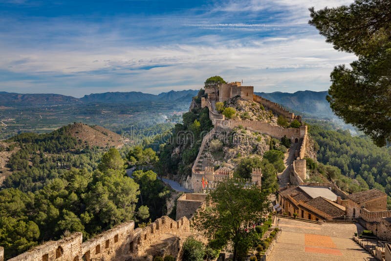 Panoramic View of Xativa Castle, Valencia, Spain Stock Photo - Image of ...