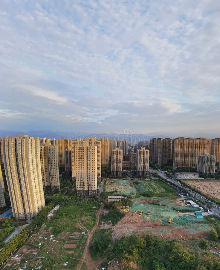 Panoramic View of Xi`an Urban Complex Stock Image - Image of city ...