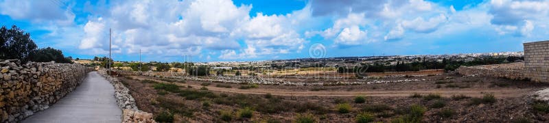 Panoramic View of Zebbug in Malta Stock Photo - Image of panoramic ...