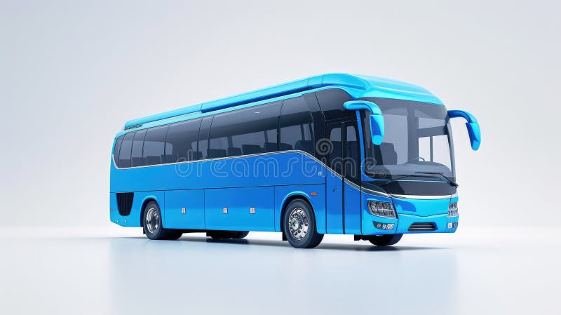 Panoramic Views from Blue Tour Bus. Stock Illustration - Illustration ...