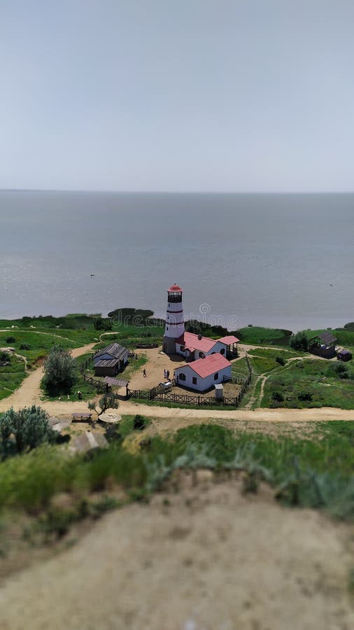 Panoramic Views of the Lighthouse and the Sea Coast Stock Image - Image ...