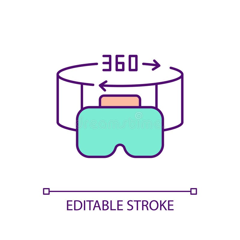Panoramic VR Headset RGB Color Icon Stock Vector - Illustration of ...