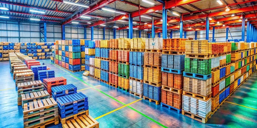Panoramic Warehouse Aerial Massive Inventory Optimized Storage and ...