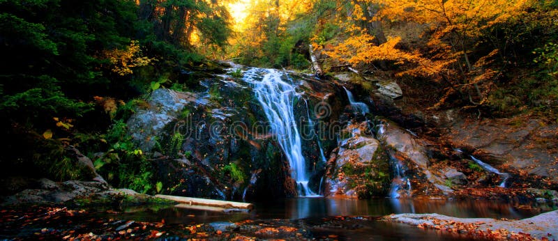 Panoramic waterfall stock image. Image of japan, fall - 35323169