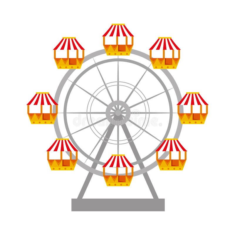 Panoramic Wheel Carnival Icon Vector Illustration Stock Illustration ...