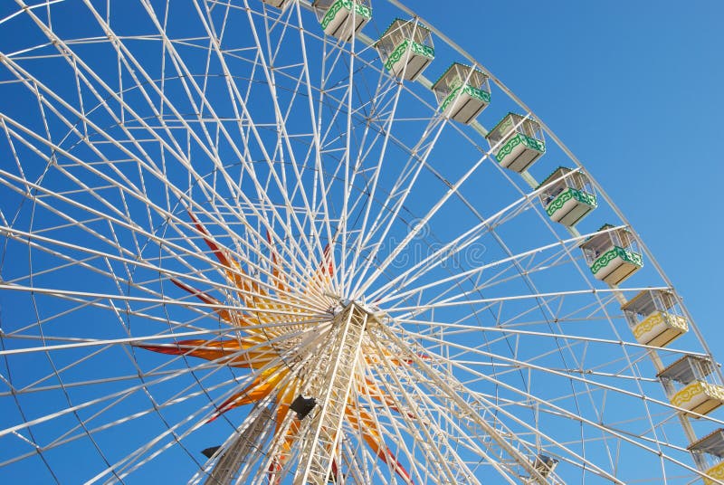 Panoramic Wheel Under a Perfect Sky Stock Photo - Image of metal ...