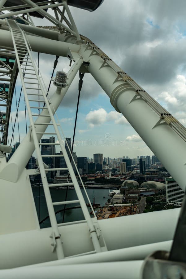 The Panoramic Wheel in Singapore Shooted by the Inside the Cabin Stock ...