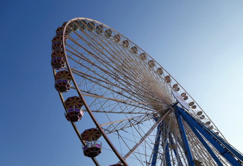 Panoramic Wheel Under a Perfect Sky Stock Photo - Image of metal ...