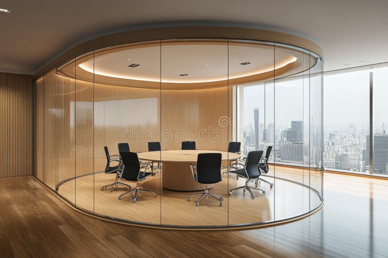 With a Panoramic Window and a Meeting Board, this Modern Conference ...
