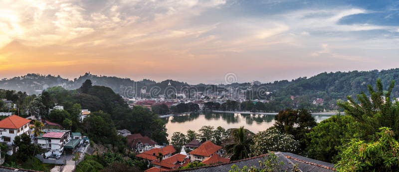 Panoramic World Heritage Kandy City in Evening Sunset, Sri Lanka Stock ...
