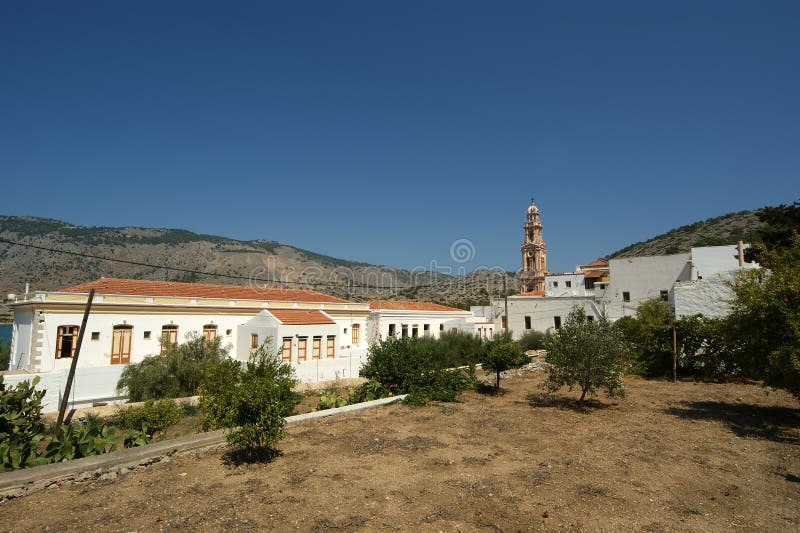 Panormitis Monastery, Symi Island, Greece Stock Image - Image of ...