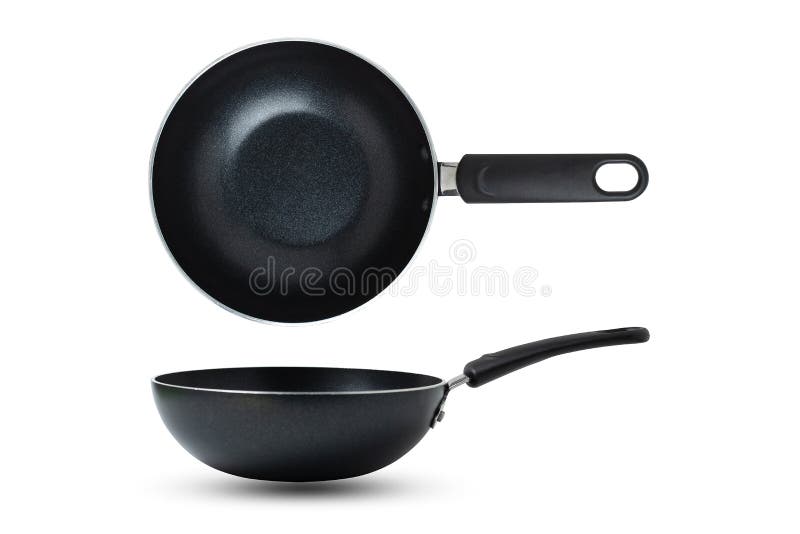 Pans, Top and Side Corners, Kitchen Equipment Concept Stock Photo ...