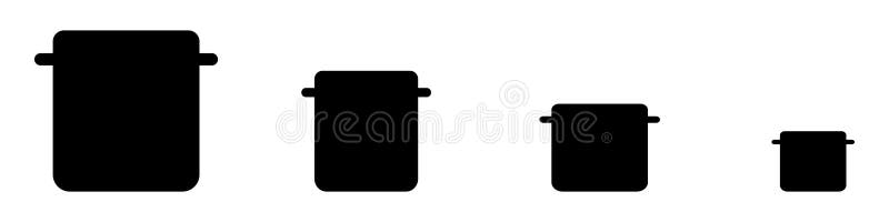 Pans Vector Set. Set of Containers for the Kitchen Vector. Boiling Containers Vector. Steaming ...