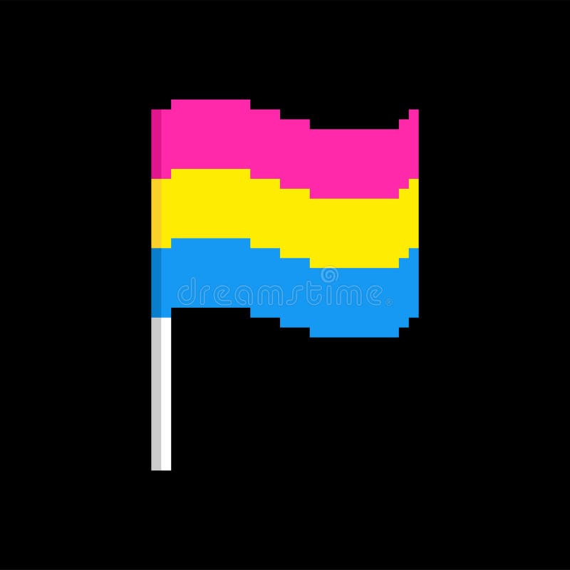 Pansexual Flag Pixel Art. 8 Bit Pansexuality Banner Stock Vector ...