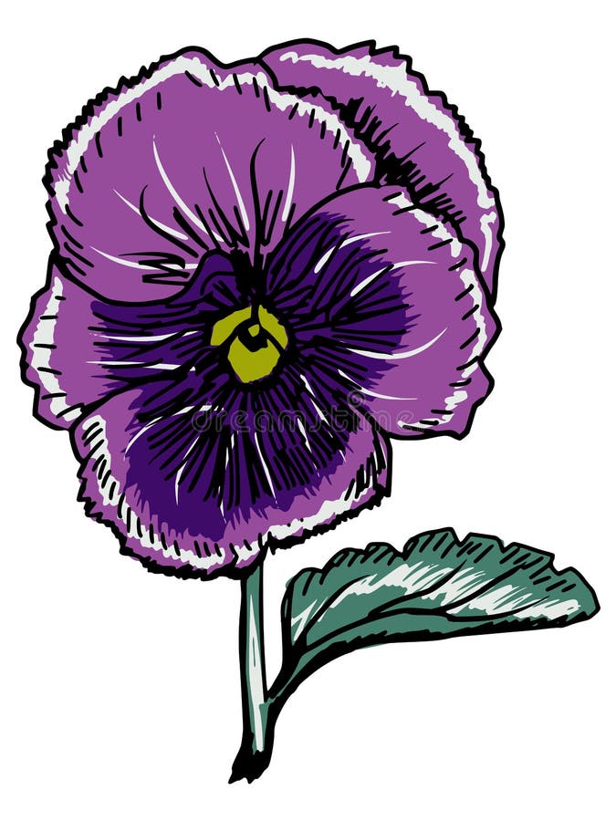 Cupid Pansy Flower Character Cartoon Stock Vector - Illustration of ...