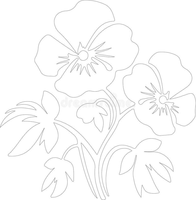 Pansy Outline Stock Illustrations – 1,227 Pansy Outline Stock ...