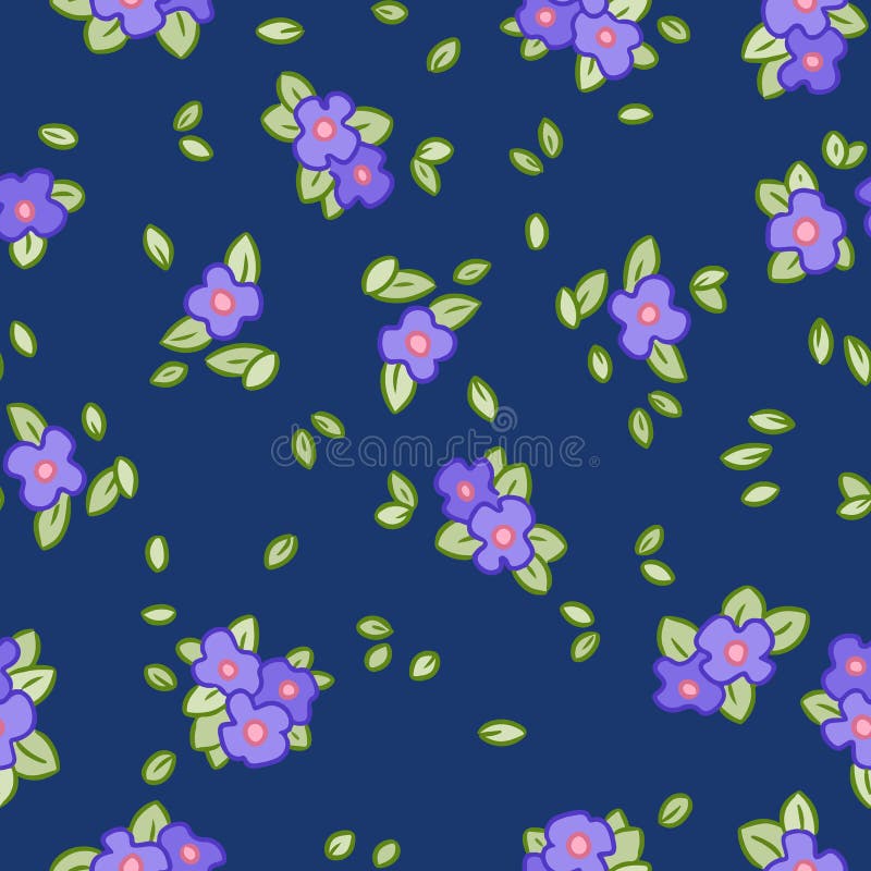 Pansy or Viola Flowers and Leaves Victorian Seamless Pattern Stock ...