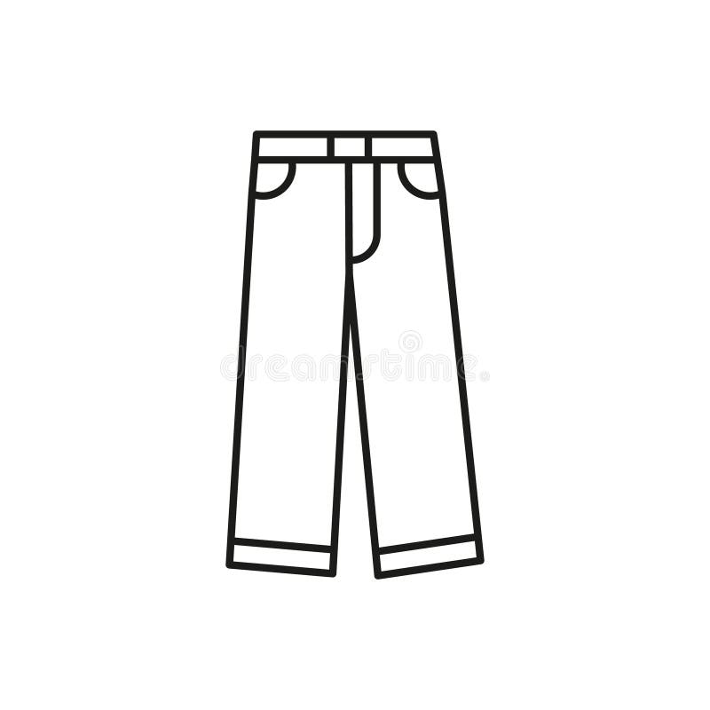 PANT TROUSER ICON Flat Line Symbol Set Stock Illustration ...