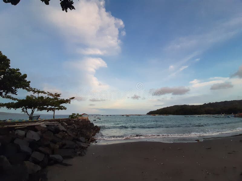 Pantai Timur, Pangandaran Jawa Barat. Stock Photo - Image of morning ...