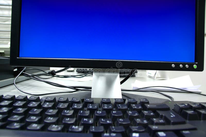 Pantalla Azul Del Ordenador Imagen de archivo - Imagen de hardware ...