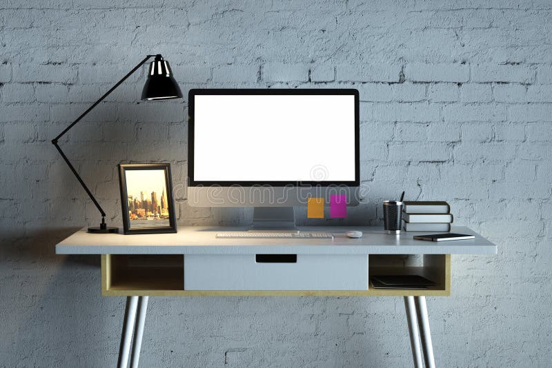 Pantalla Blanca En Blanco De La PC Stock de ilustración - Ilustración ...