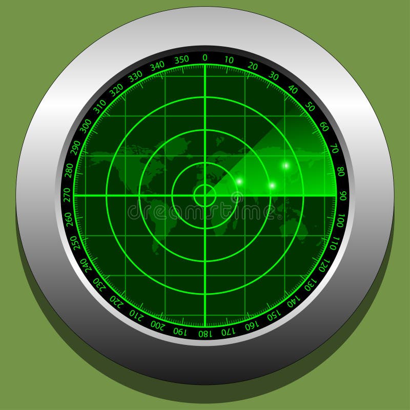 Pantalla de radar ilustración del vector. Ilustración de negro - 27910741