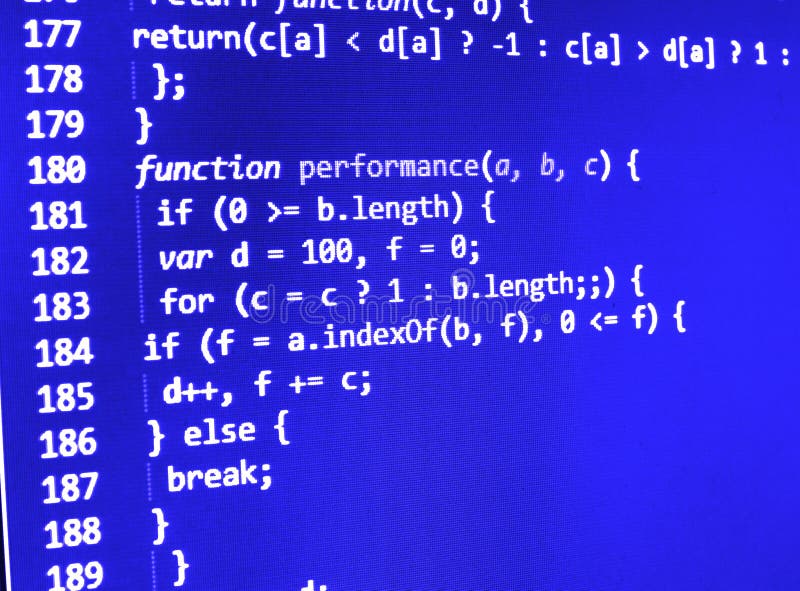 Pantalla Programada Del Código Fuente De La Codificación Imagen de ...
