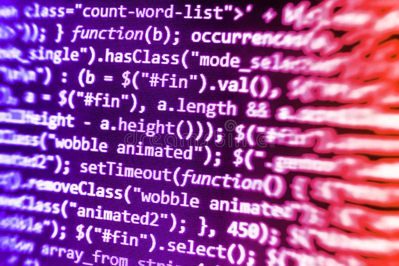 Pantalla Programada Del Código Fuente De La Codificación Imagen de ...