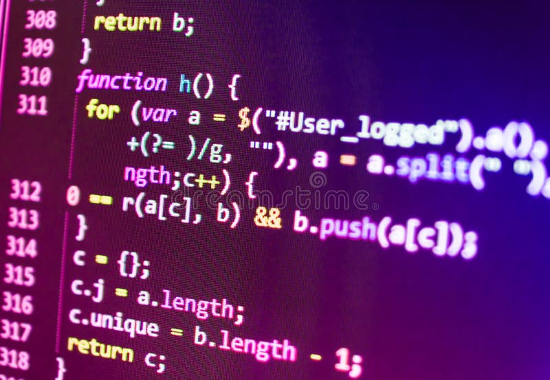 Pantalla Programada Del Código Fuente De La Codificación Foto de ...