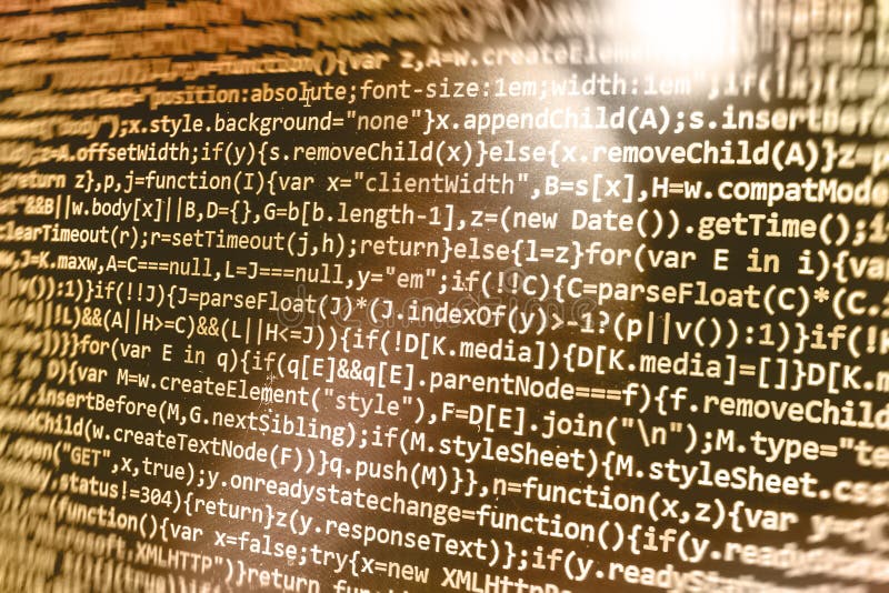 Pantalla Programada Del Código Fuente De La Codificación Stock de ...