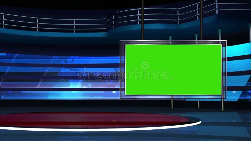 Pantalla Verde Del Conjunto De Estudios De Noticias Virtuales Almacen ...