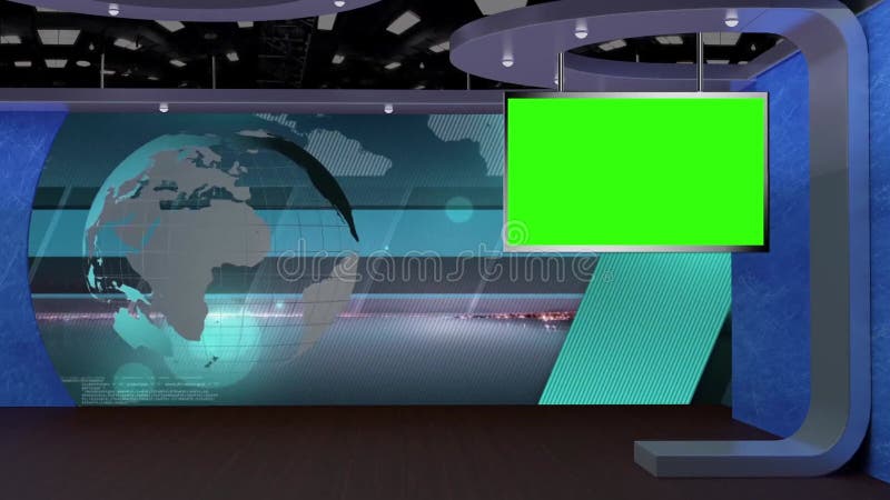 Pantalla Verde De Set De Virtual News Studio Metrajes - Vídeo de fondo ...