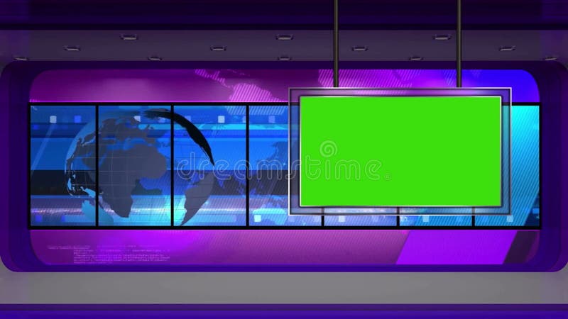 Pantalla Verde De Set De Virtual News Studio Almacen De Video - Vídeo ...