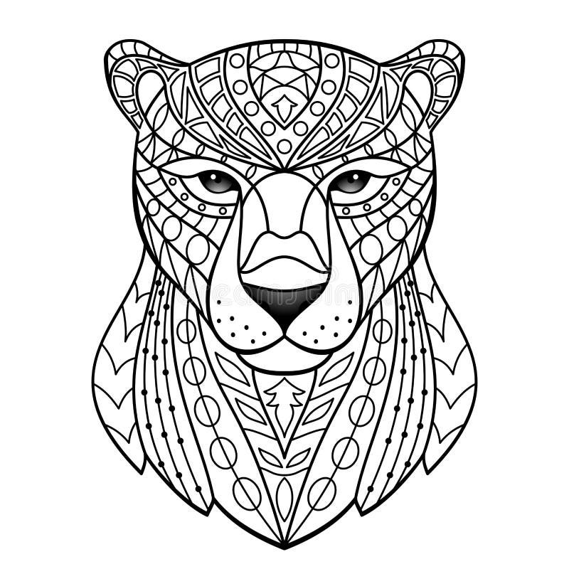 Pantera blanca abstracta ilustración del vector. Ilustración de silueta ...