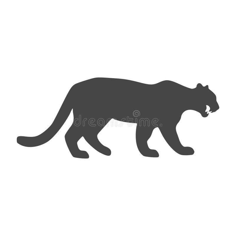 Pantera, Puma, Icono Salvaje Del Gato - Ejemplo Ilustración del Vector ...