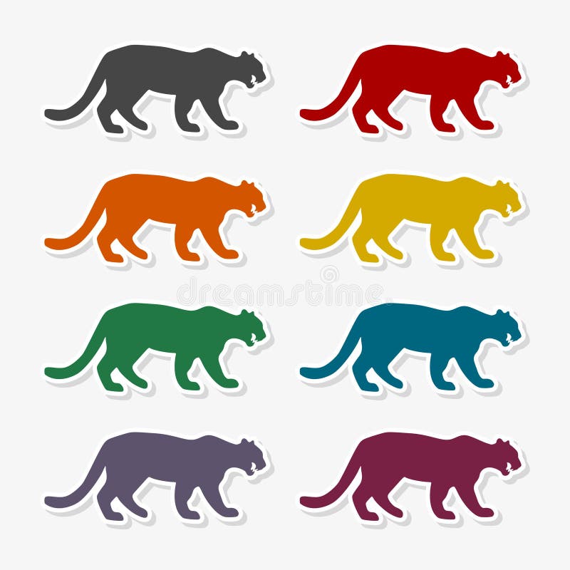 Pantera, Puma, Icono Salvaje Del Gato - Ejemplo Ilustración del Vector ...