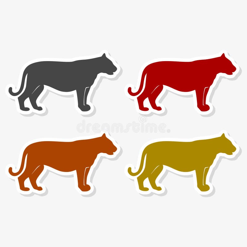 Pantera, Puma, Icono Salvaje Del Gato - Ejemplo Ilustración del Vector ...