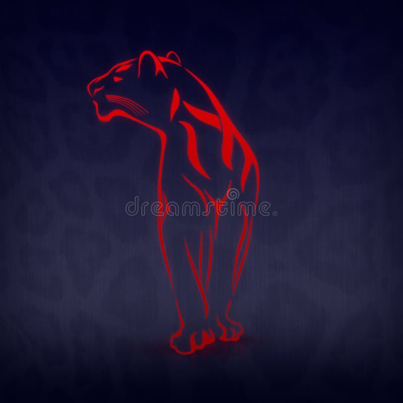 Tête De Panthère Noire Et Contour Héraldique De Vecteur De Blindage ...