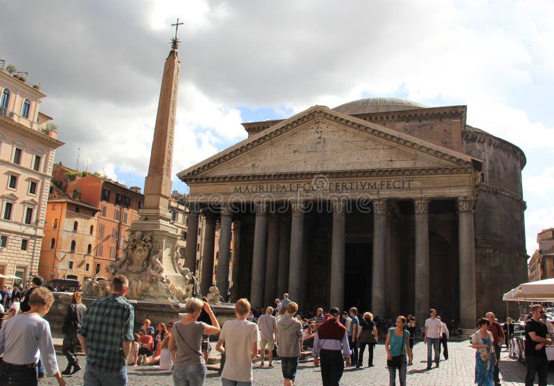 Pantheon square, Rome stock image. Image of pantheon - 27931075
