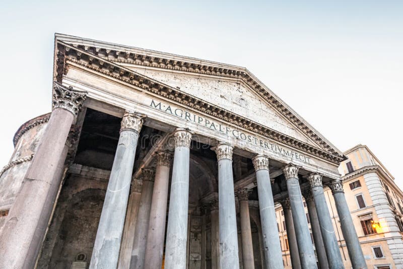 Pantheon basilica Rome stock photo. Image of morning - 96976882