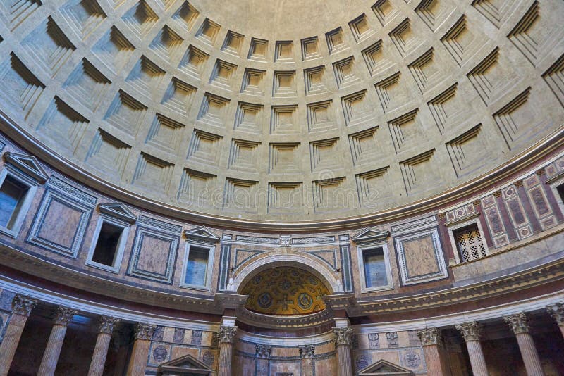 Pantheon ceiling editorial stock photo. Image of mediterranean - 70494958