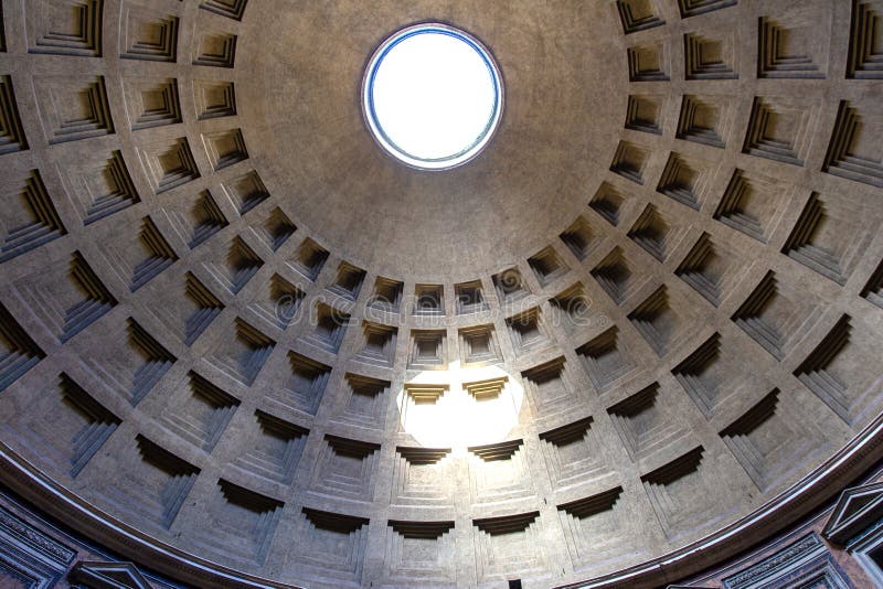 Pantheon Ceiling in Rome. editorial photography. Image of history ...