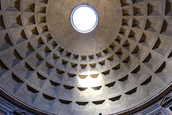 Pantheon Ceiling in Rome. editorial photography. Image of history ...