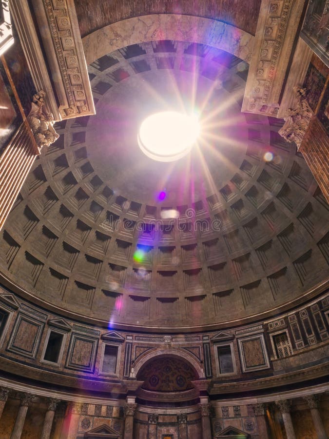 The Pantheon Dome Interior View, Rome, Italy Stock Photo - Image of ...