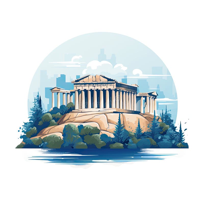 Pantheon landmark vector stock illustration. Illustration of temple ...