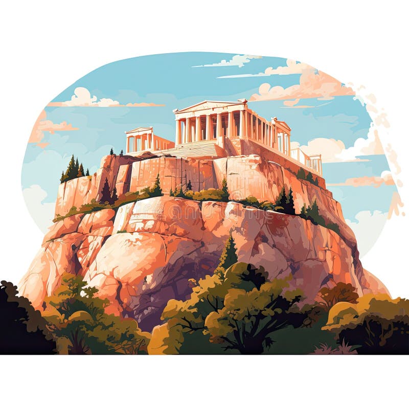 Pantheon landmark vector stock illustration. Illustration of pantheon ...
